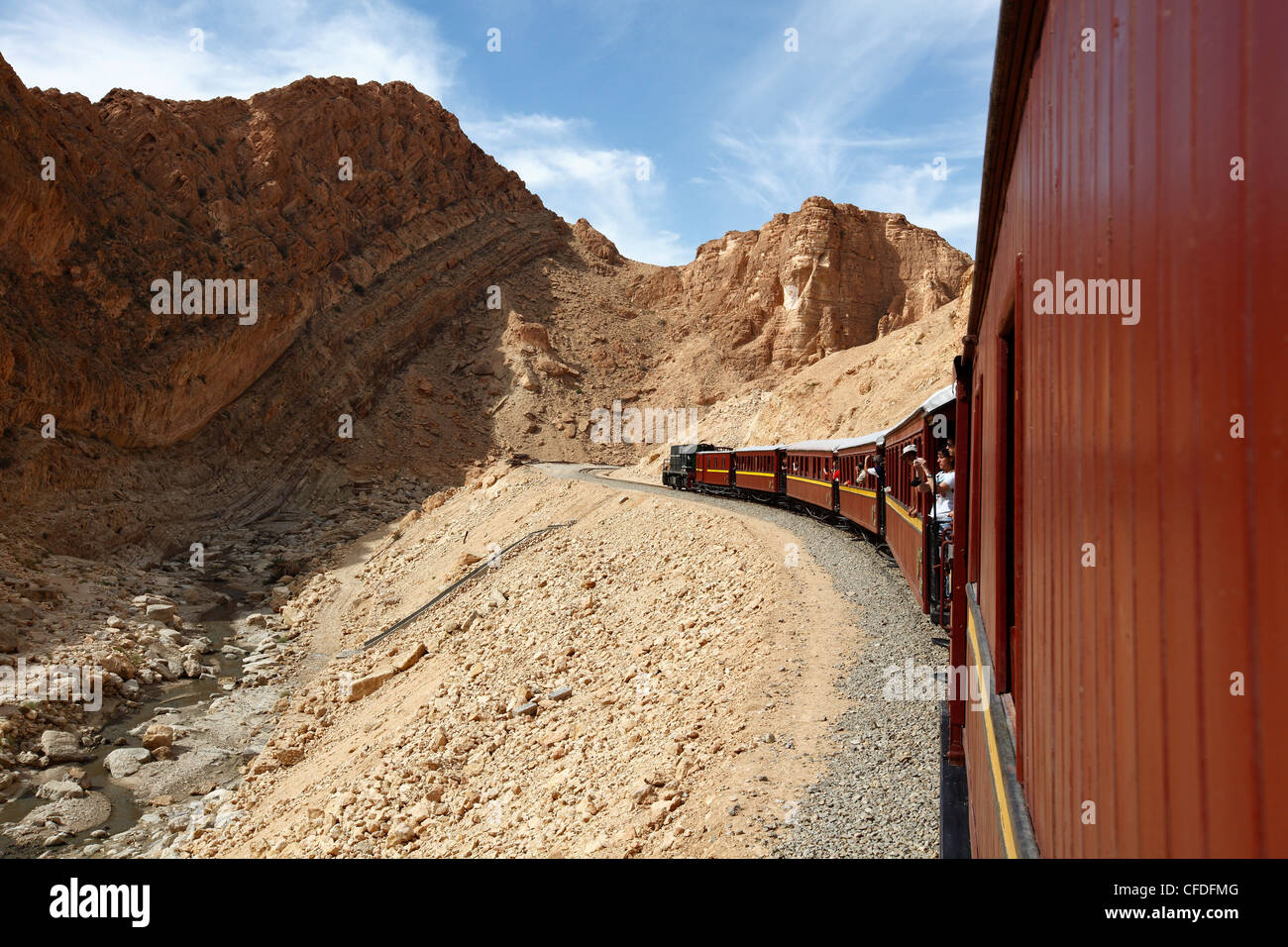 Red Lizard (Lezard Rouge) train, Selja Gorge, Metlaoui, Tunisia, North ...