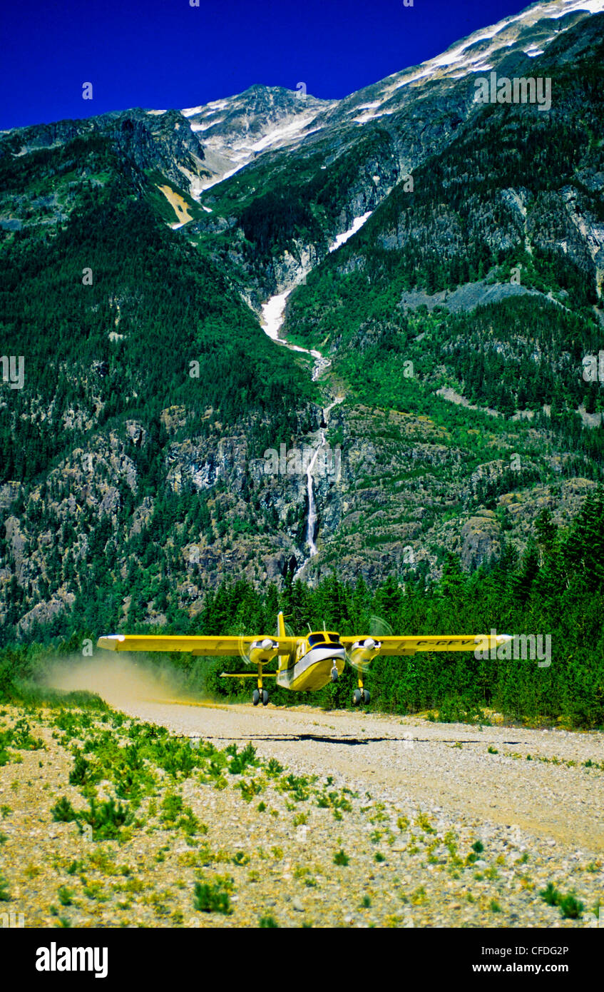 Airplane taking off, near Dean River, British Columbia, Canada Stock ...