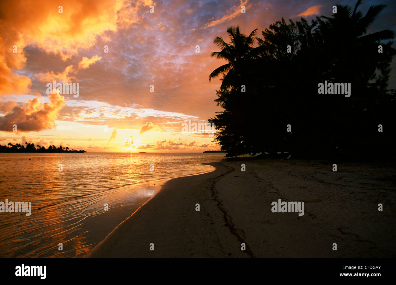 Tahiti Beach At Sunset