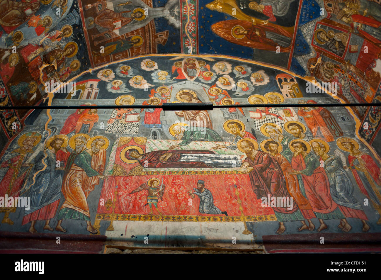 Frescoes, Antique Orthodox churches of Voskopoja, Albania, Europe Stock ...