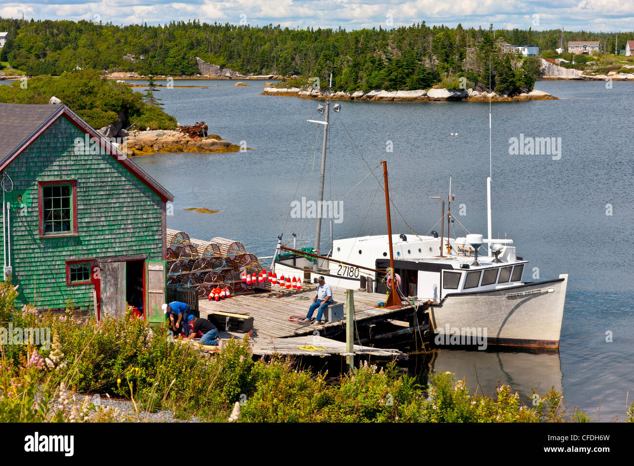 Boats at dock from Prospect Road, Halifax, Nova Scotia, Canada Stock ...