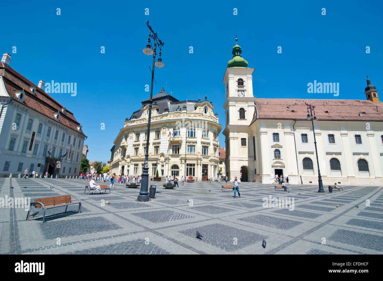Piata Mare (Grand Square), Sibiu, Romania, Europe Stock Photo - Alamy