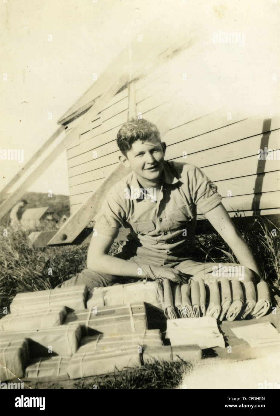 Mail Call US Marines USMC WWII camp world war two bag packages youth ...