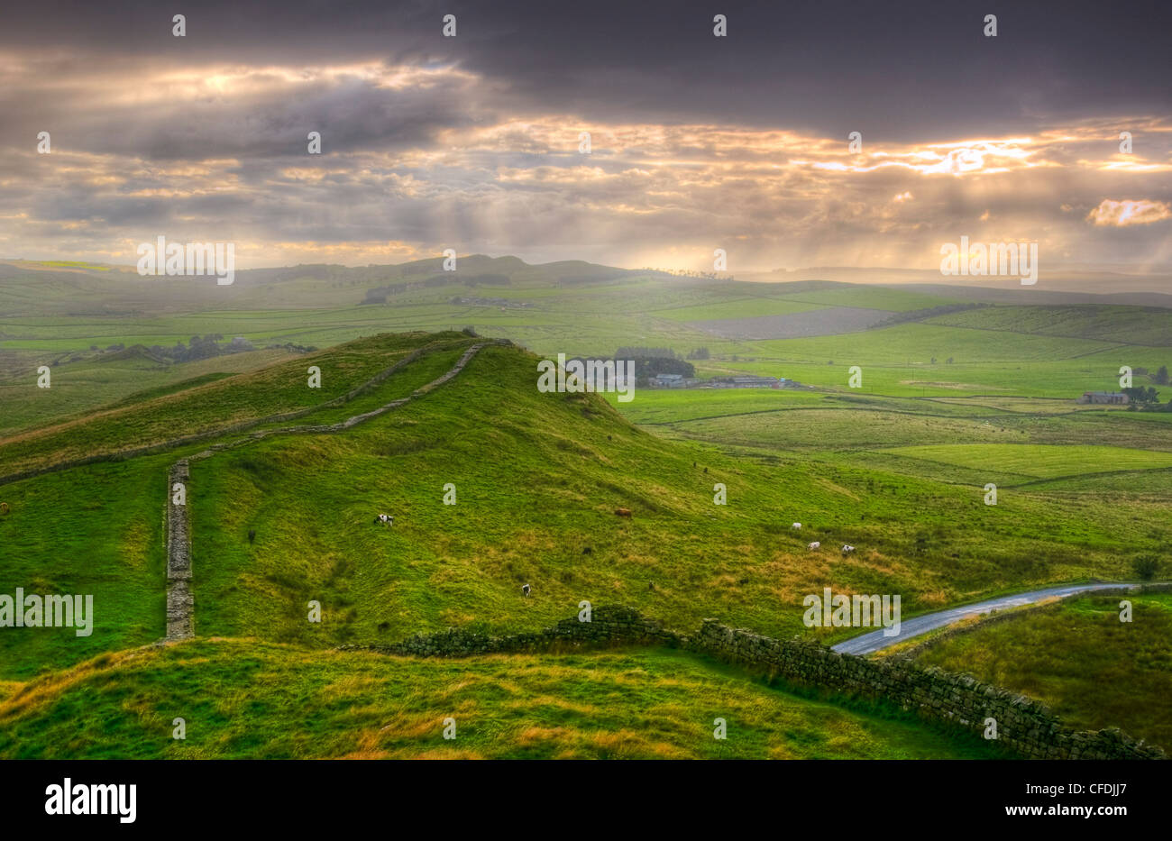 Hadrians Wall near Cawfields Quarry, UNESCO World Heritage Site ...