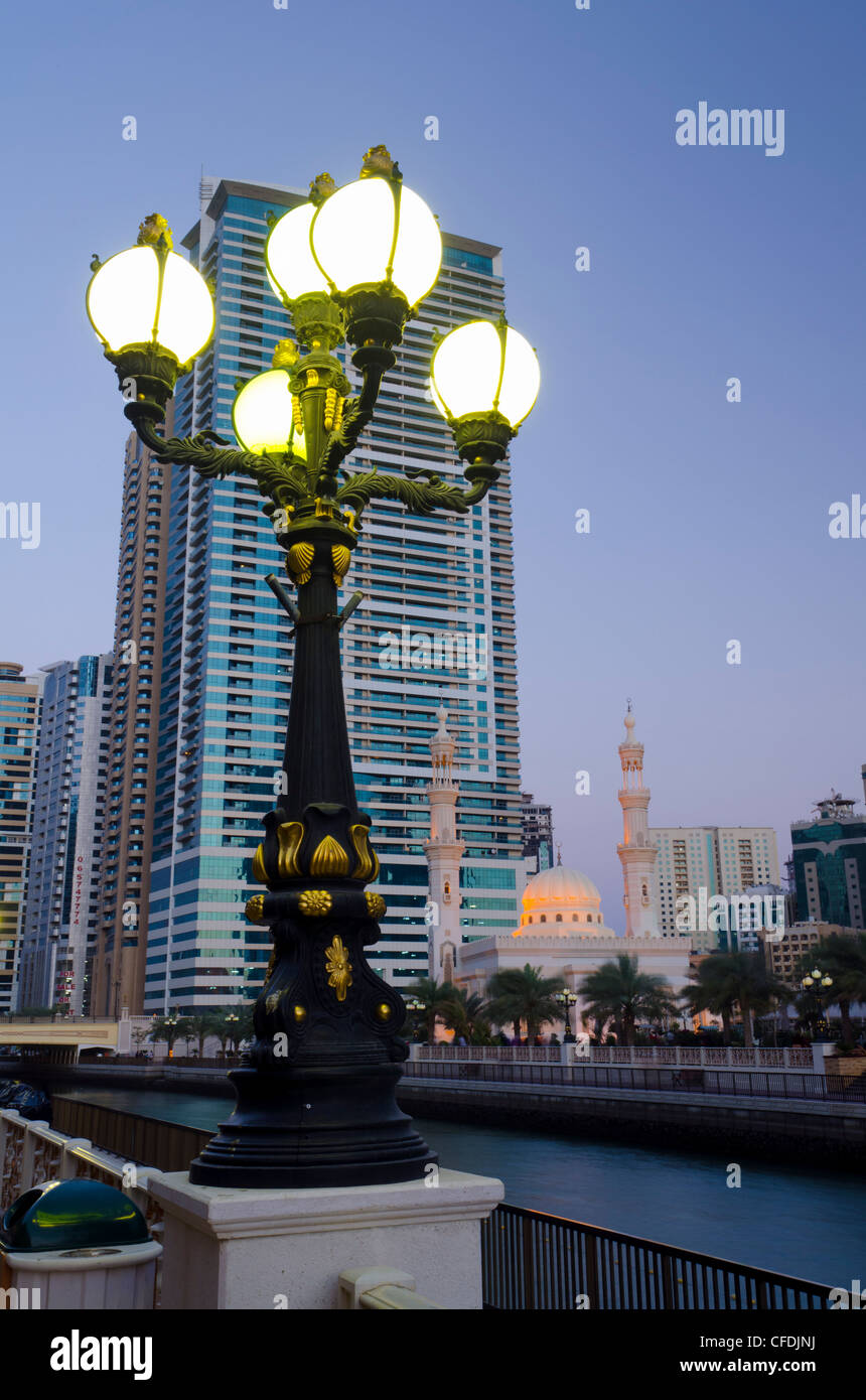 Al Qasba Mosque,Al Qasba Canal, Sharjah, United Arab Emirates, Middle ...