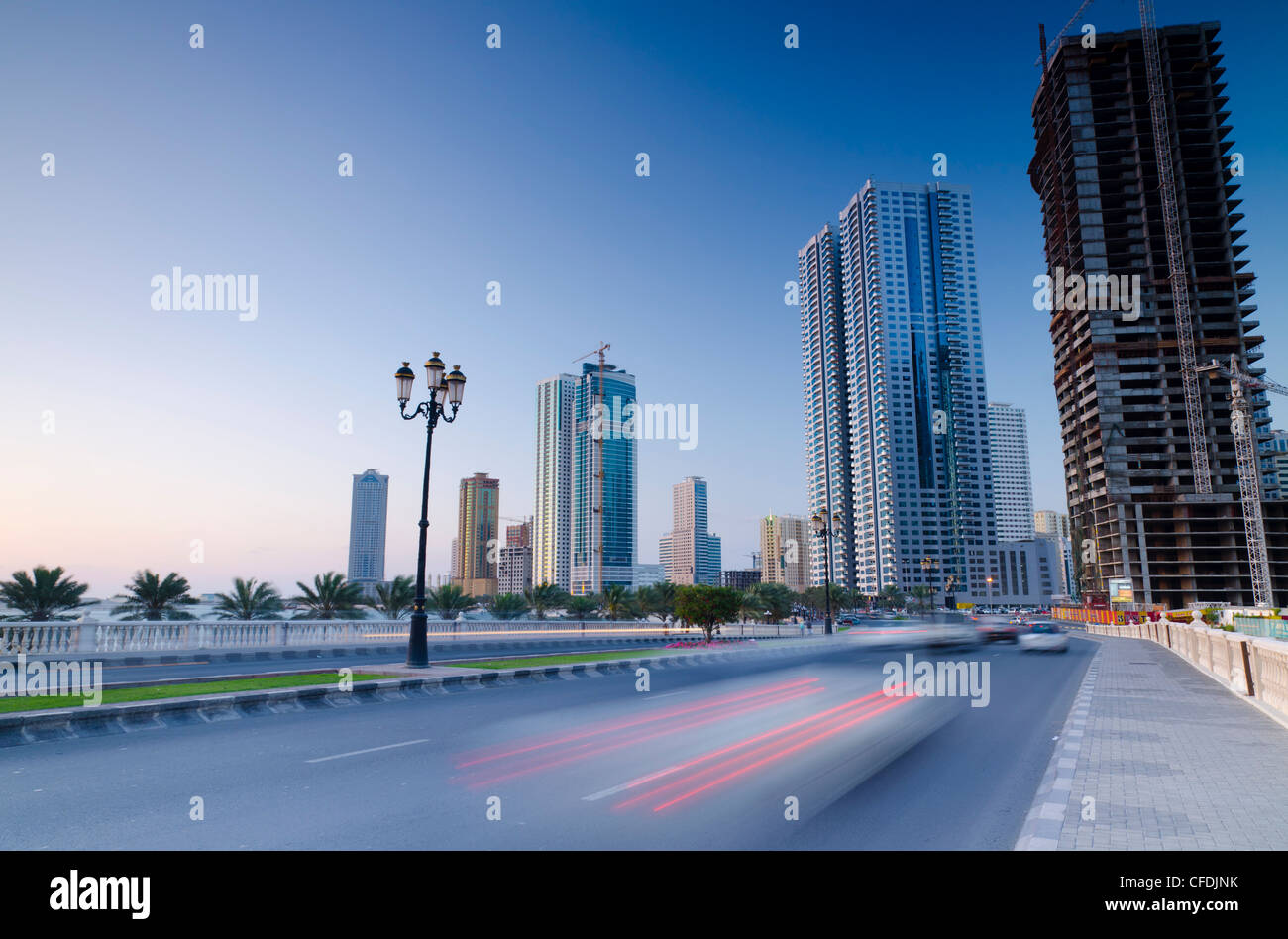 Al Khan Corniche and buildings,Al Khan Lagoon, Al Qasba Area, Sharjah ...