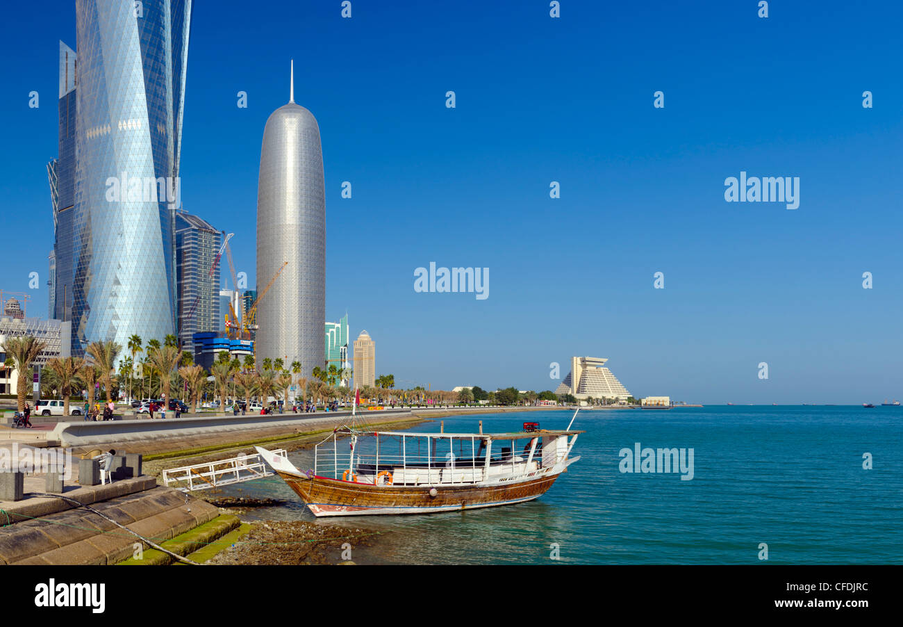 Al Bidda Tower and Burj Qatar, Doha, Qatar, Middle East Stock Photo - Alamy
