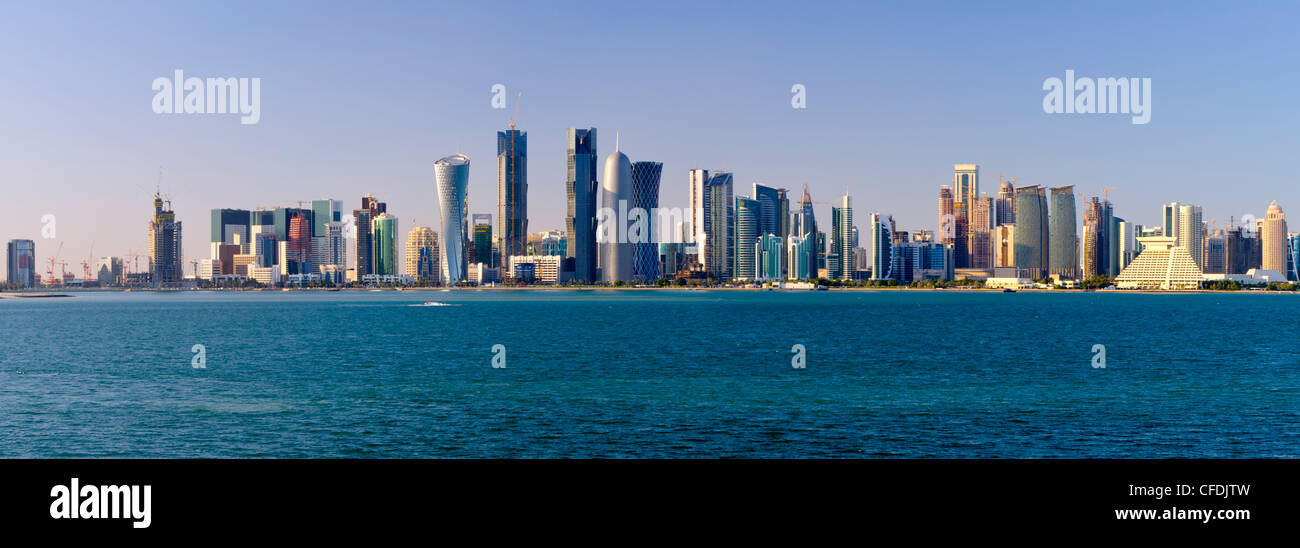 Modern skyline,Al Bidda Tower, Palm Towers, Burj Qatar and Tornado ...
