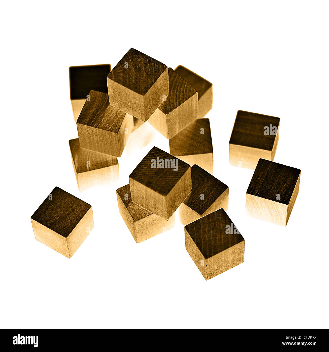 Wood bricks cubes Cut Out Stock Images & Pictures - Alamy