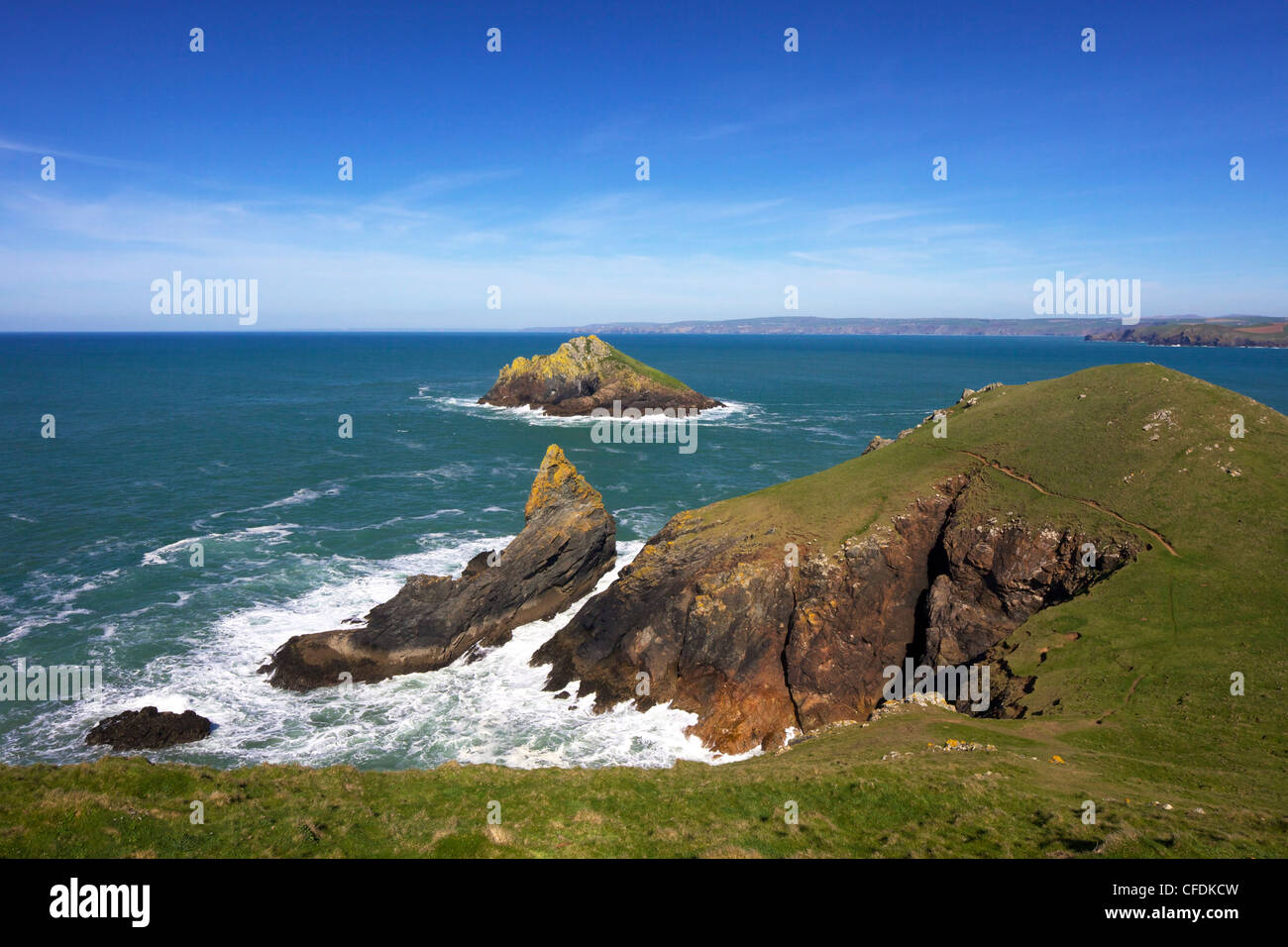 View of the Mouls off Rumps Point, Pentire Headland, Polzeath, North ...