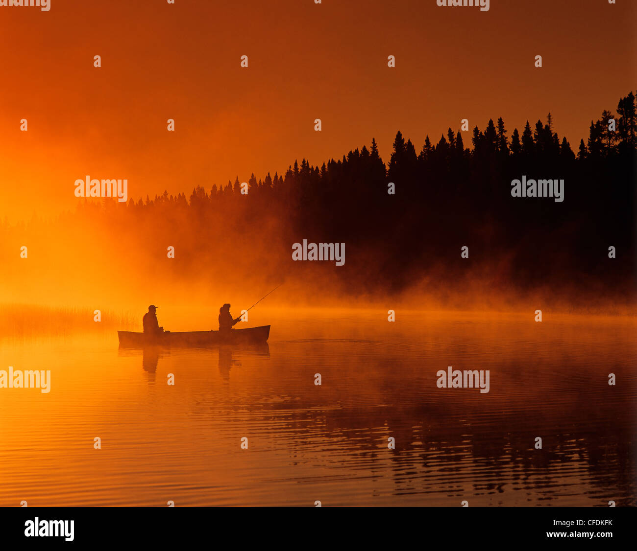 Canoeing and fishing, Whiteshell River, Whiteshell Provincial Park ...