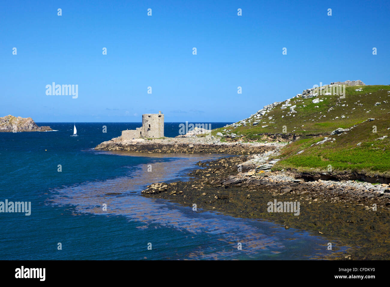 Cromwell's Castle, Island of Tresco, Isles of Scilly, England, United ...