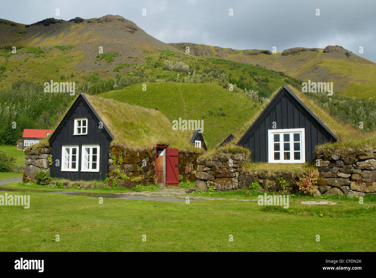 Ancient traditional farm, Skogar, Iceland, Polar Regions Stock Photo ...