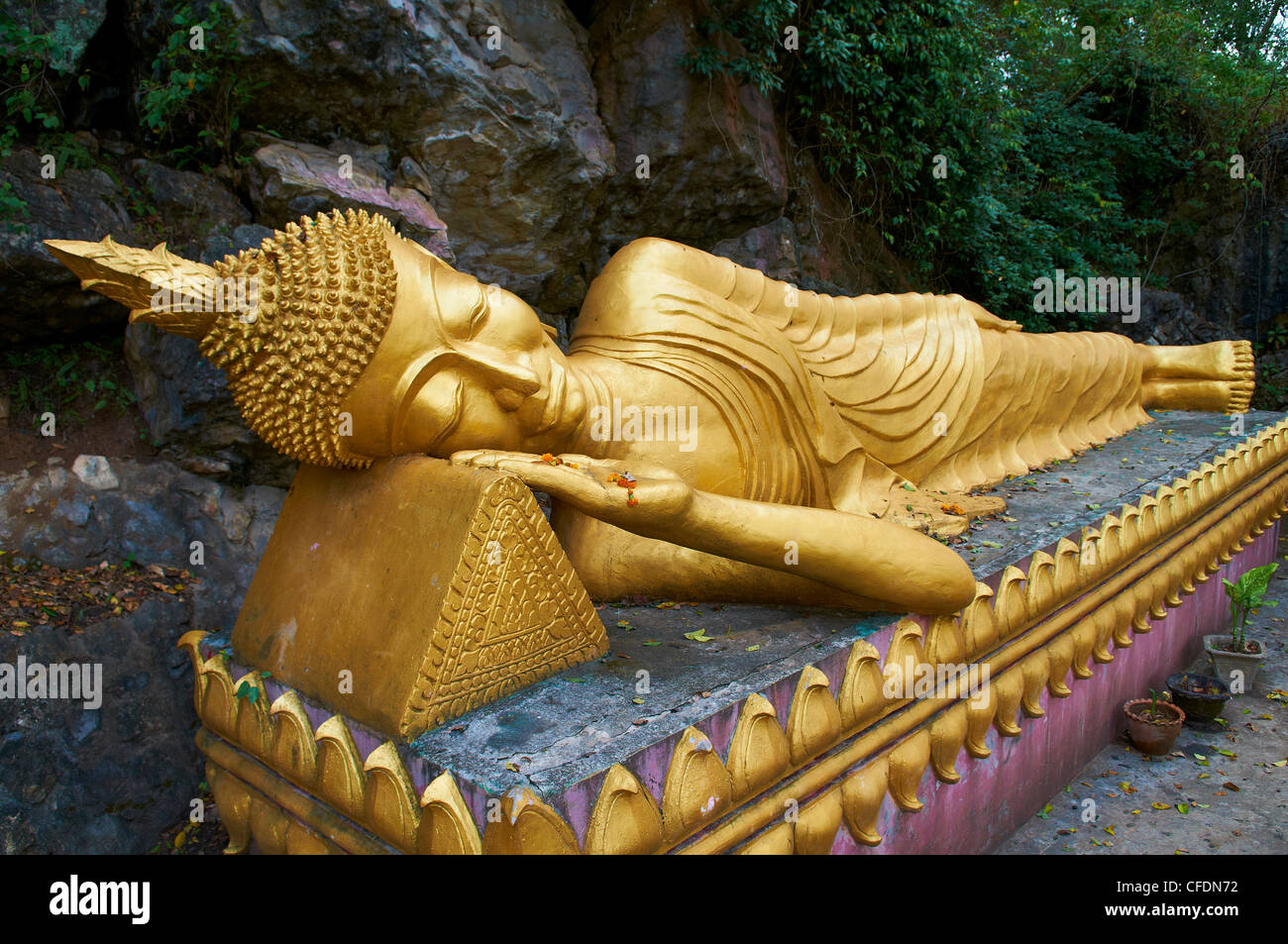 Statue of Buddha, Phu Si Hill, Luang Prabang, UNESCO World Heritage ...