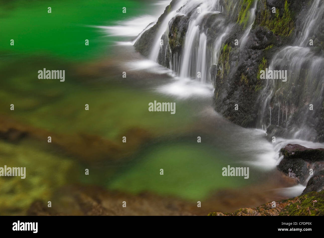 Waterfall on mossy rocks, Golling Fall, Salzburg, Austria, Europe Stock ...