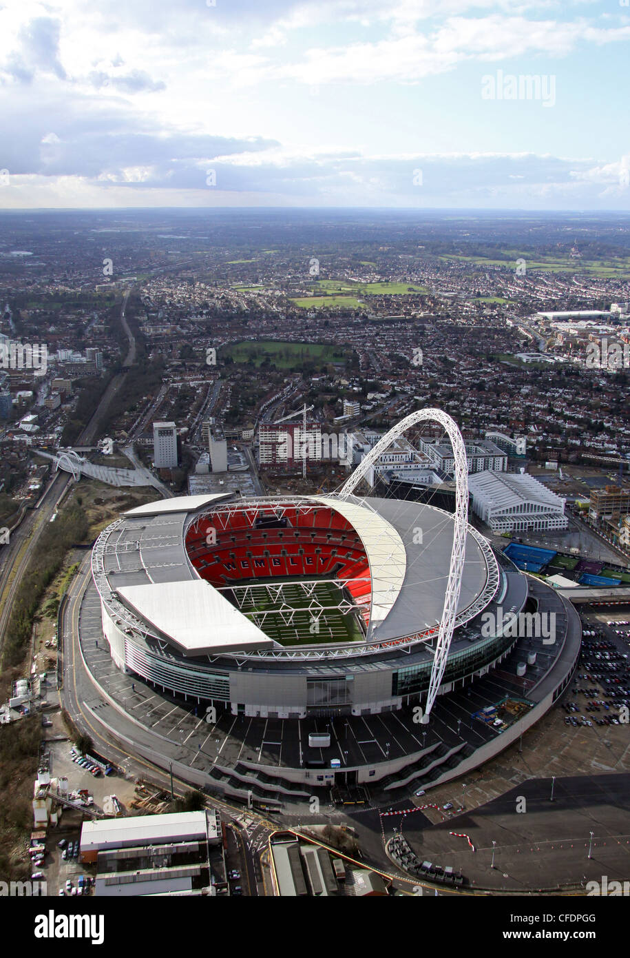 Aerial View From The Air Wembley Stadium North London Stock Photos ...