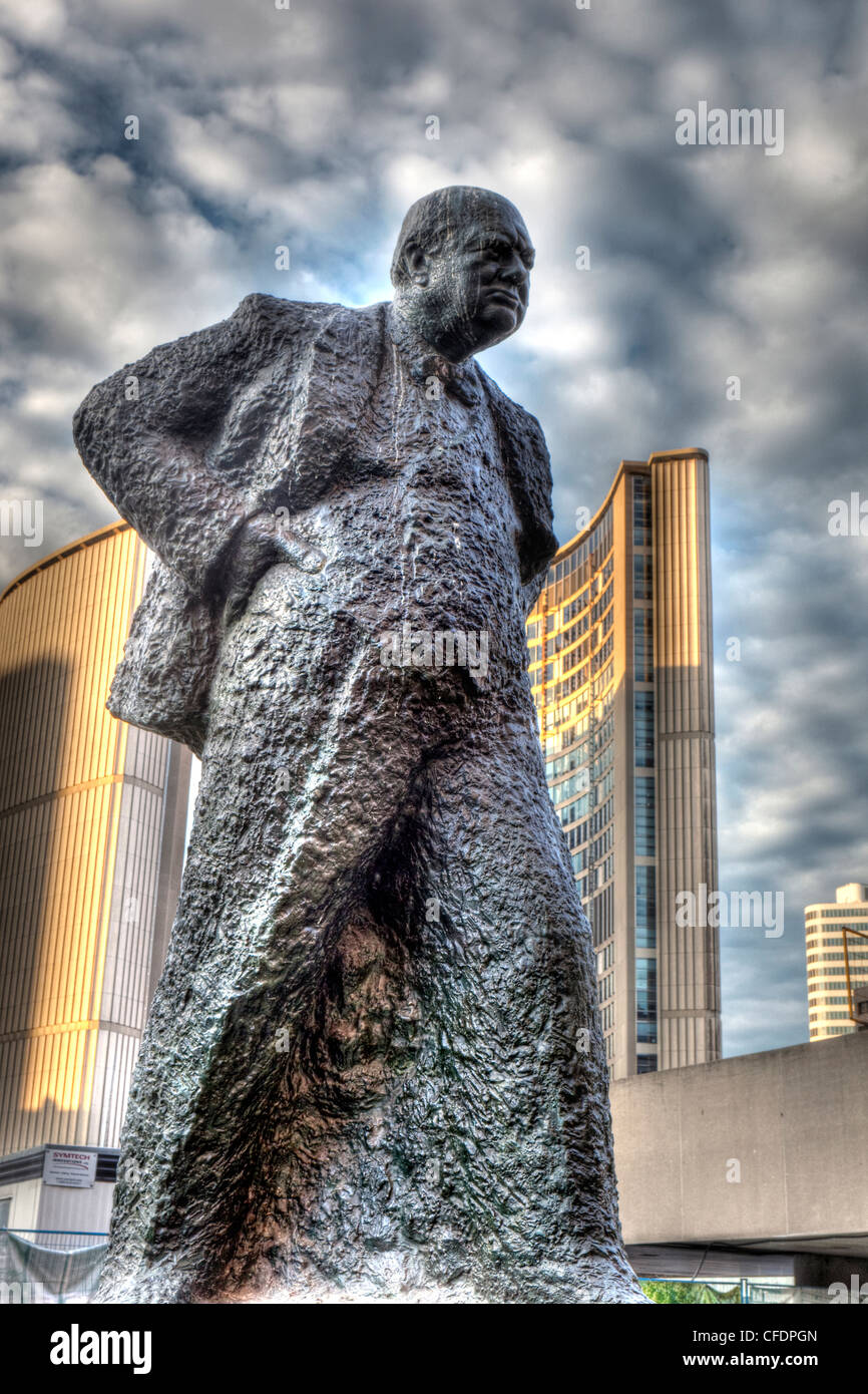 Oscar Nemon's statue of Winston Churchill, near Ciy Hall, Toronto ...