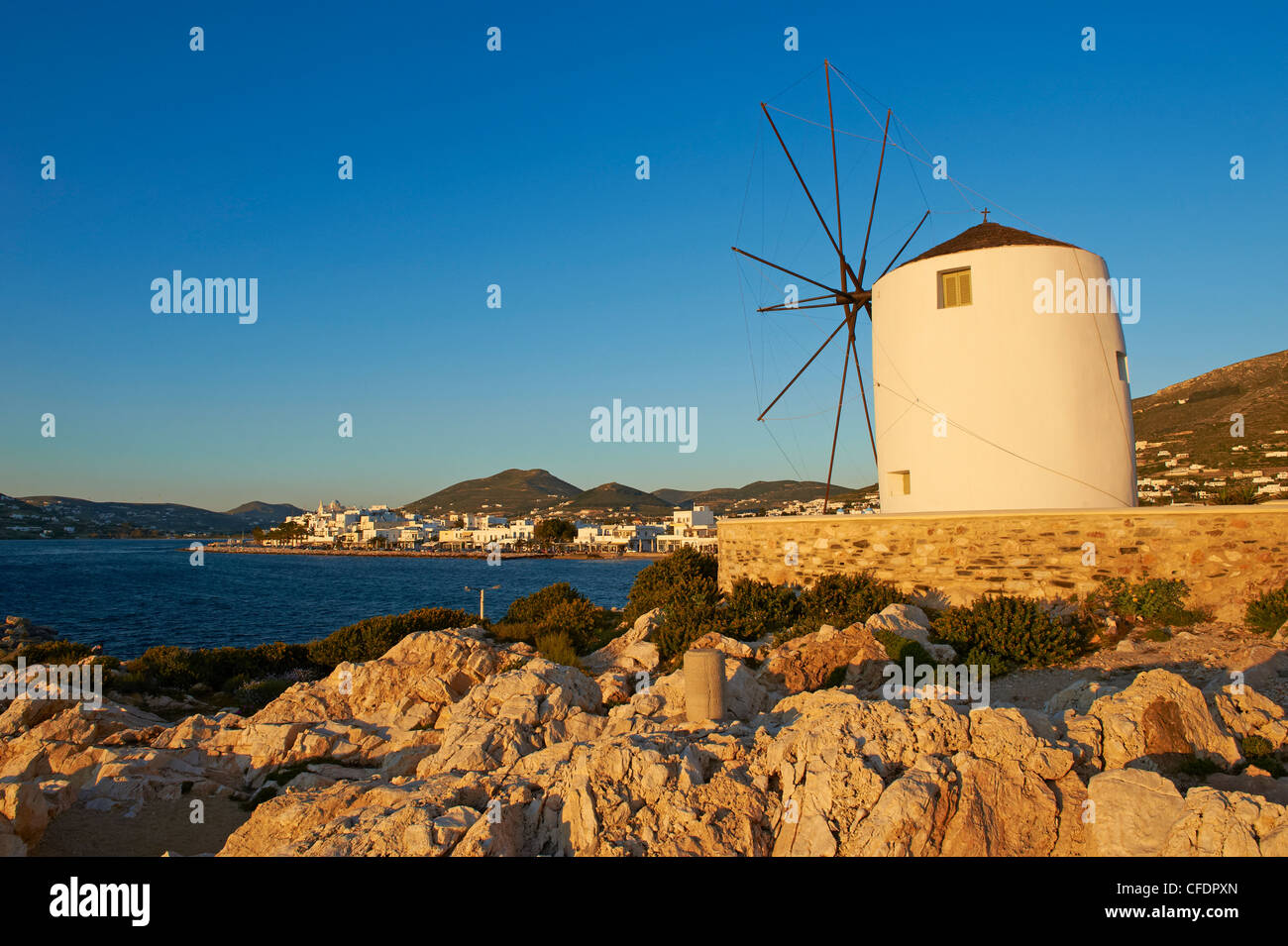 Windmill near the harbour, Parikia (Hora), Paros Island, Cyclades ...