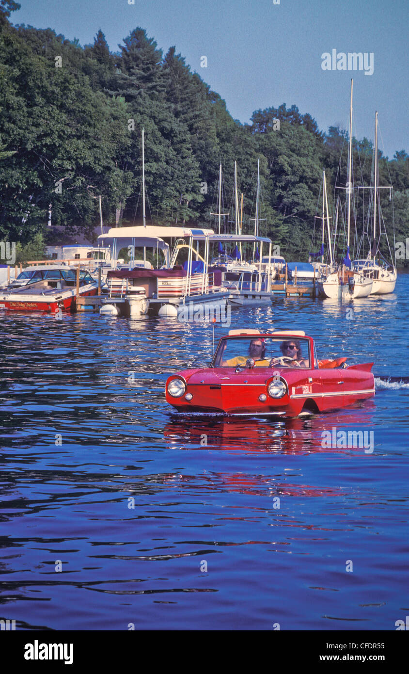 Water, boating activity during 4th of July antique boat parade on Lake ...
