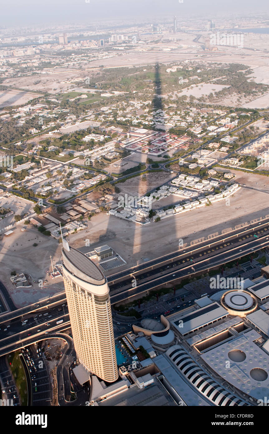 Shadow of Burj Khalifa. View from the lookout Burj Khalifa, Dubai ...