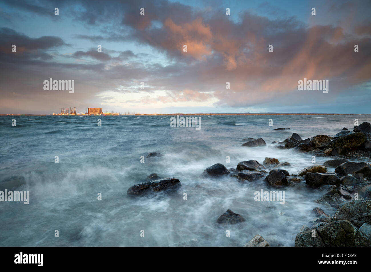 Dramatic light over the River Tees, North Yorkshire, Yorkshire, England ...