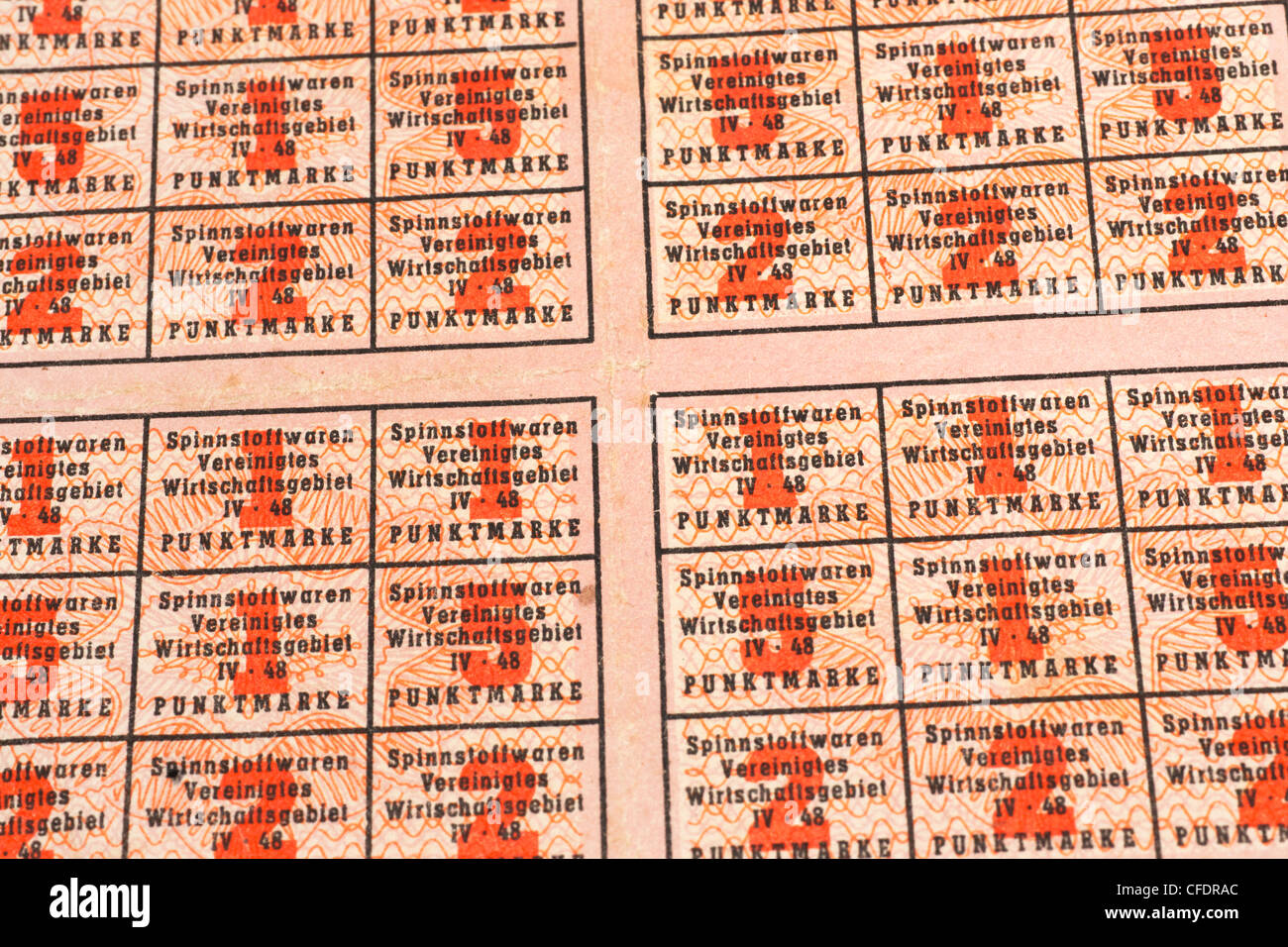 German drapery ration cards, Hesse 1948, Bizone, was the combination of ...