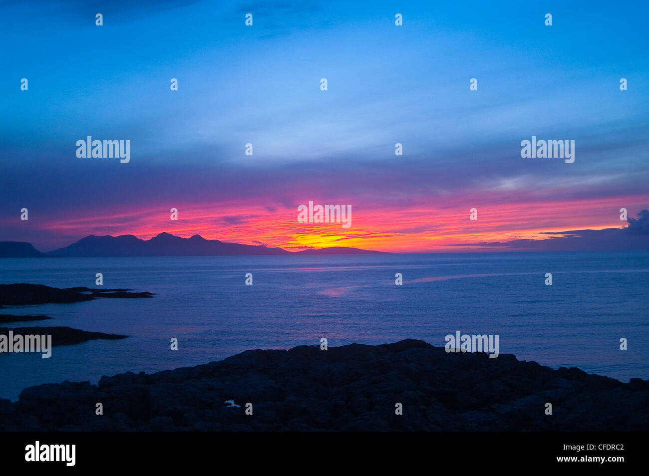 Sunset, Rum, Inner Hebrides, Scotland Stock Photo - Alamy