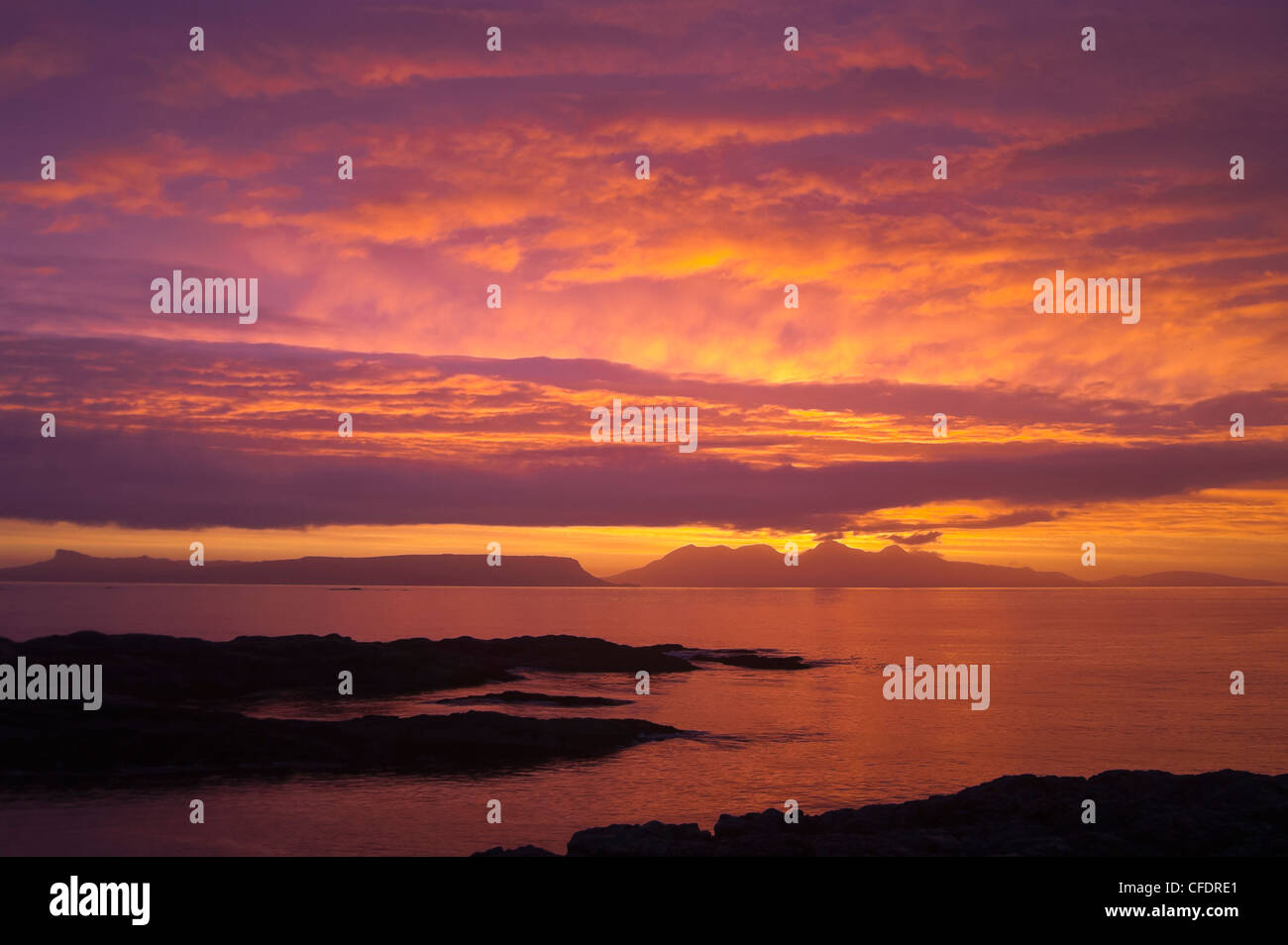 Sunset, Rum, Inner Hebrides, Scotland Stock Photo - Alamy