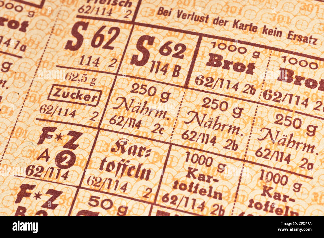 Food ration card for bread hi-res stock photography and images - Alamy