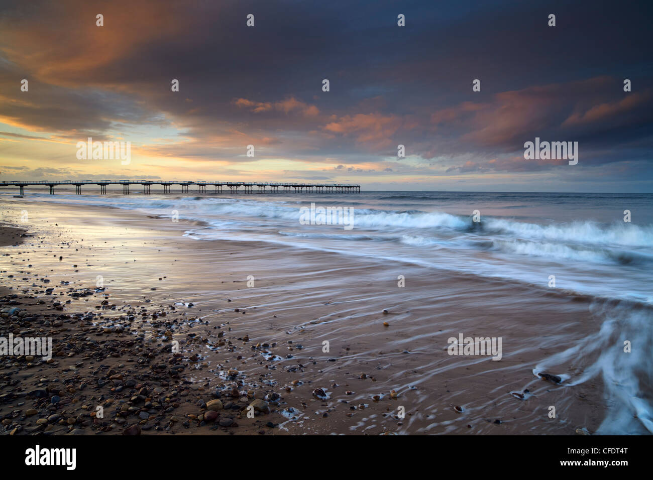 A beautiful spring sunset at Saltburn, North Yorkshire, England, United ...