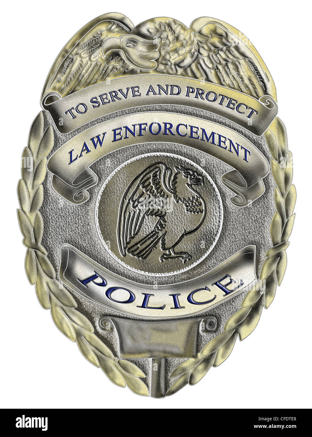 illustration of a police law enforcement badge isolated on white ...