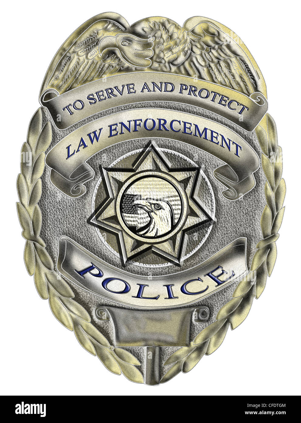illustration of a police law enforcement badge isolated on white ...