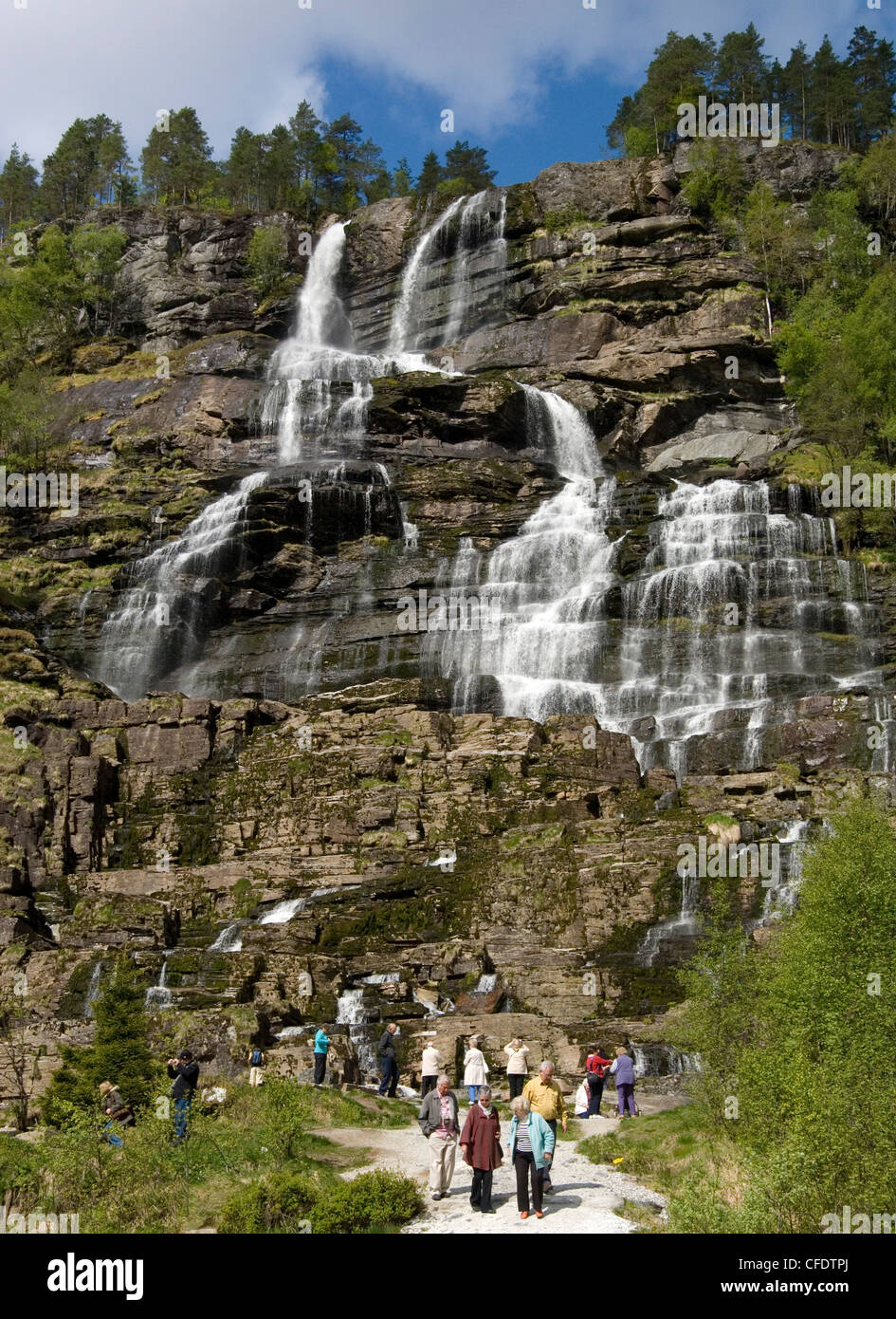 Tvinnefoss waterfall, near Voss, western Norway, Norway, Scandinavia ...
