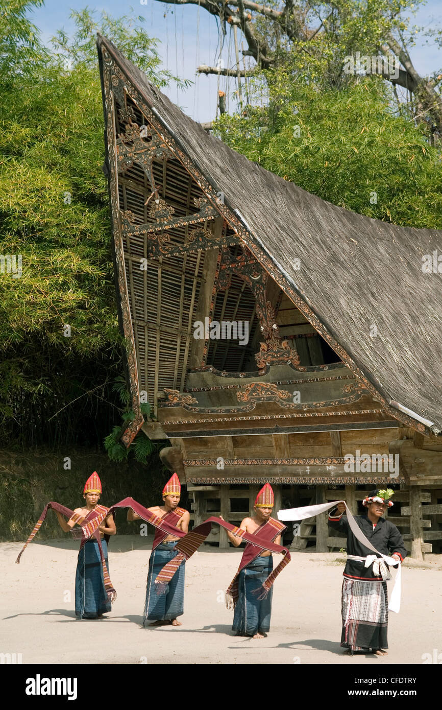 Batak dancers, Simanindo, Samosir island, Lake Toba, Sumatra, Indonesia ...