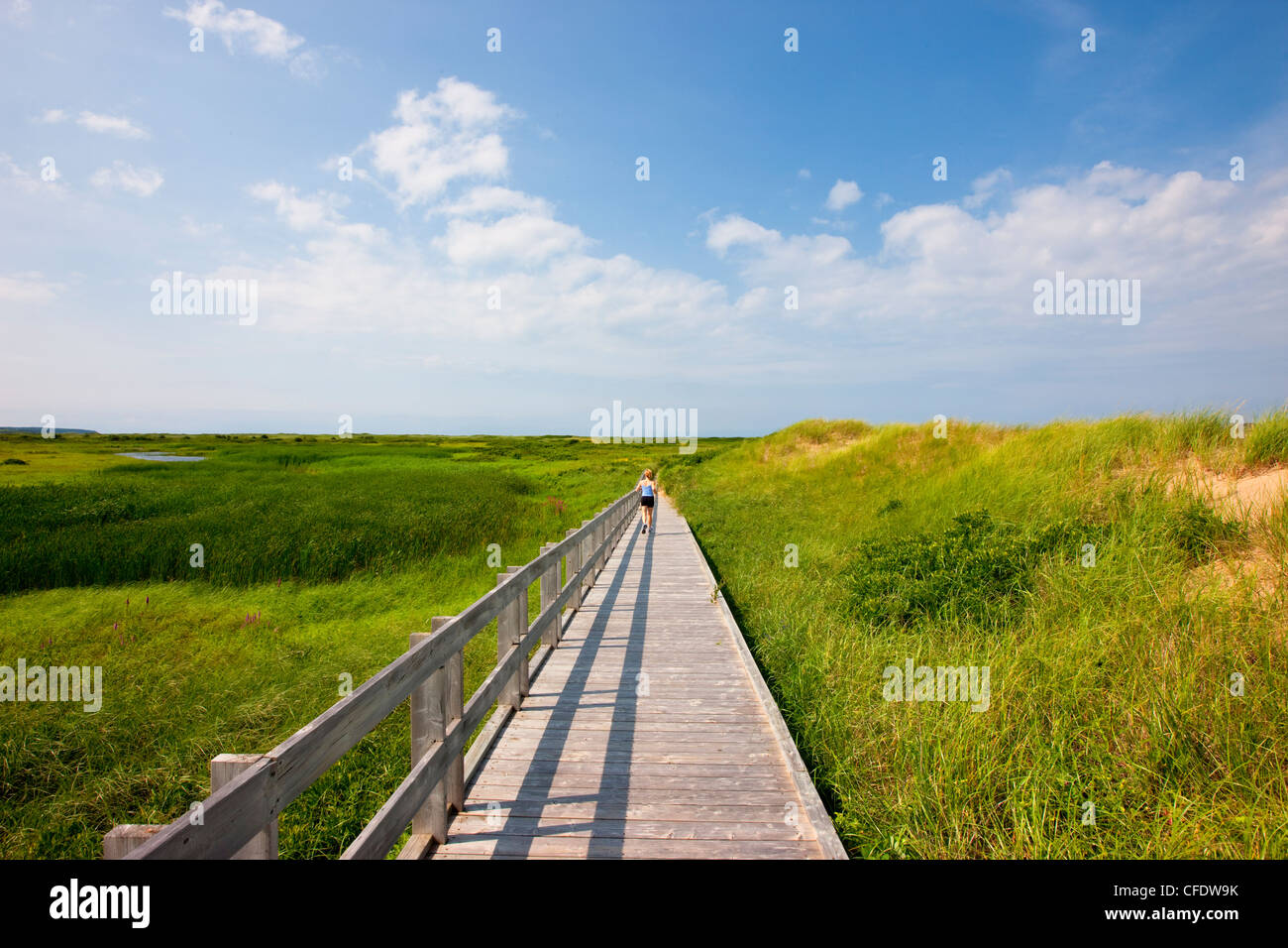 Boardwalk and beach, Port Hood, Cape Breton, Nova Scotia, Canada Stock ...