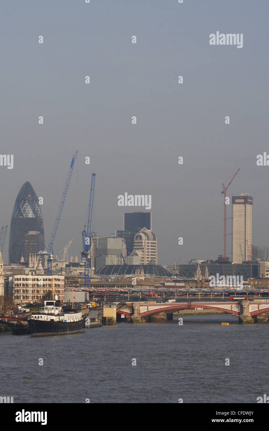 view of London from Waterloo Bridge, London, England, UK Stock Photo ...