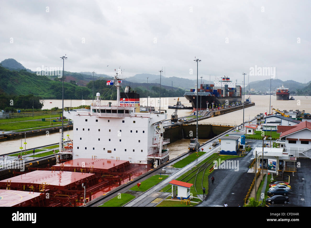Miraflores Locks, Panama Canal, Panama City, Panama, Central America ...