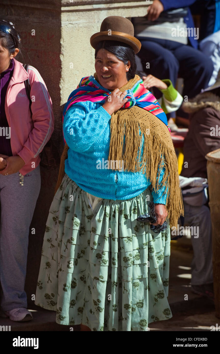 Woman at Anata Andina harvest festival, Carnival, Oruro, Bolivia, South ...