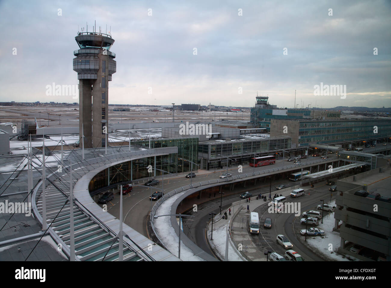 Evening Exterior Of Montréal-Pierre Elliott Trudeau International Airport Stock Photo - Alamy