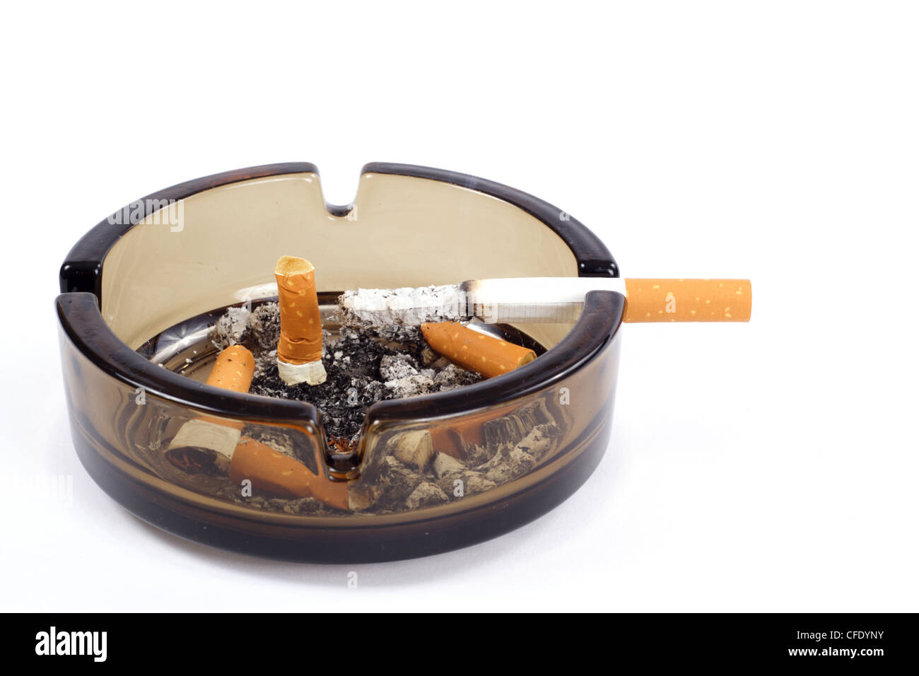 Lit cigarette ash tray hi-res stock photography and images - Alamy