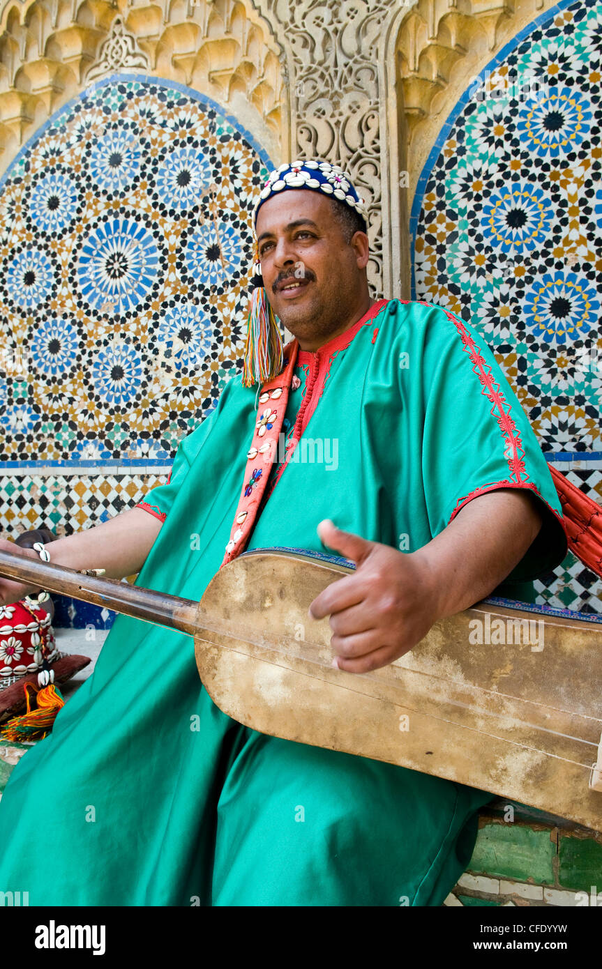 Gambri (guitar) player, Kasbah, Tangier, Morocco, North Africa, Africa ...