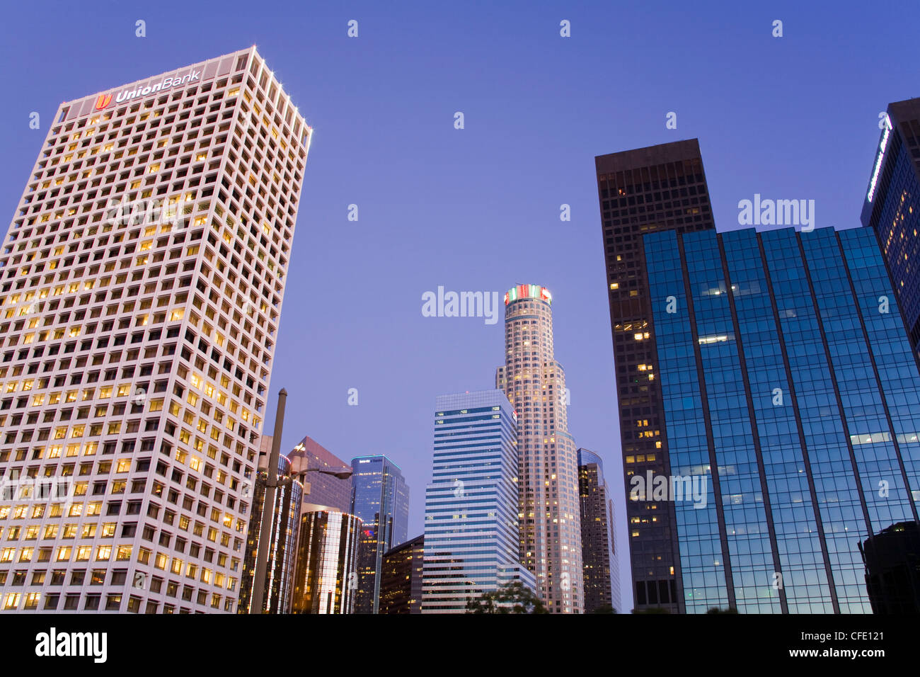 Downtown skyscrapers in Los Angeles, California, United States of ...