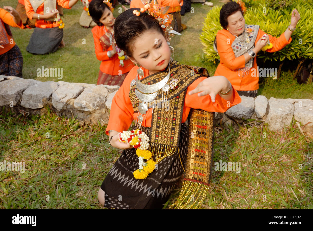 Original Issan costumes worn in Udonthani Northeastern Thailand on 28 ...