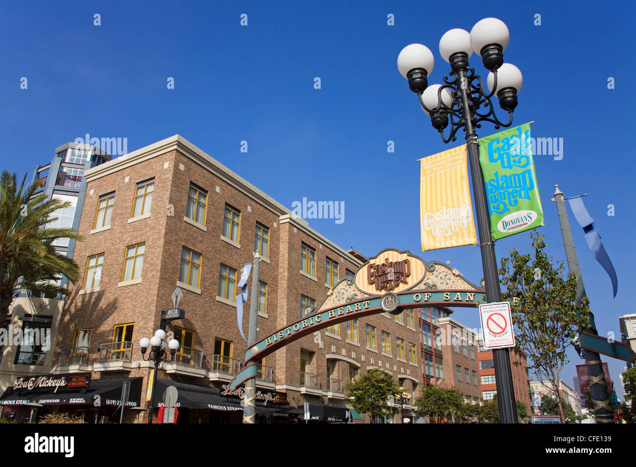 Gateway arch in the Gaslamp Quarter, San Diego, California, United ...
