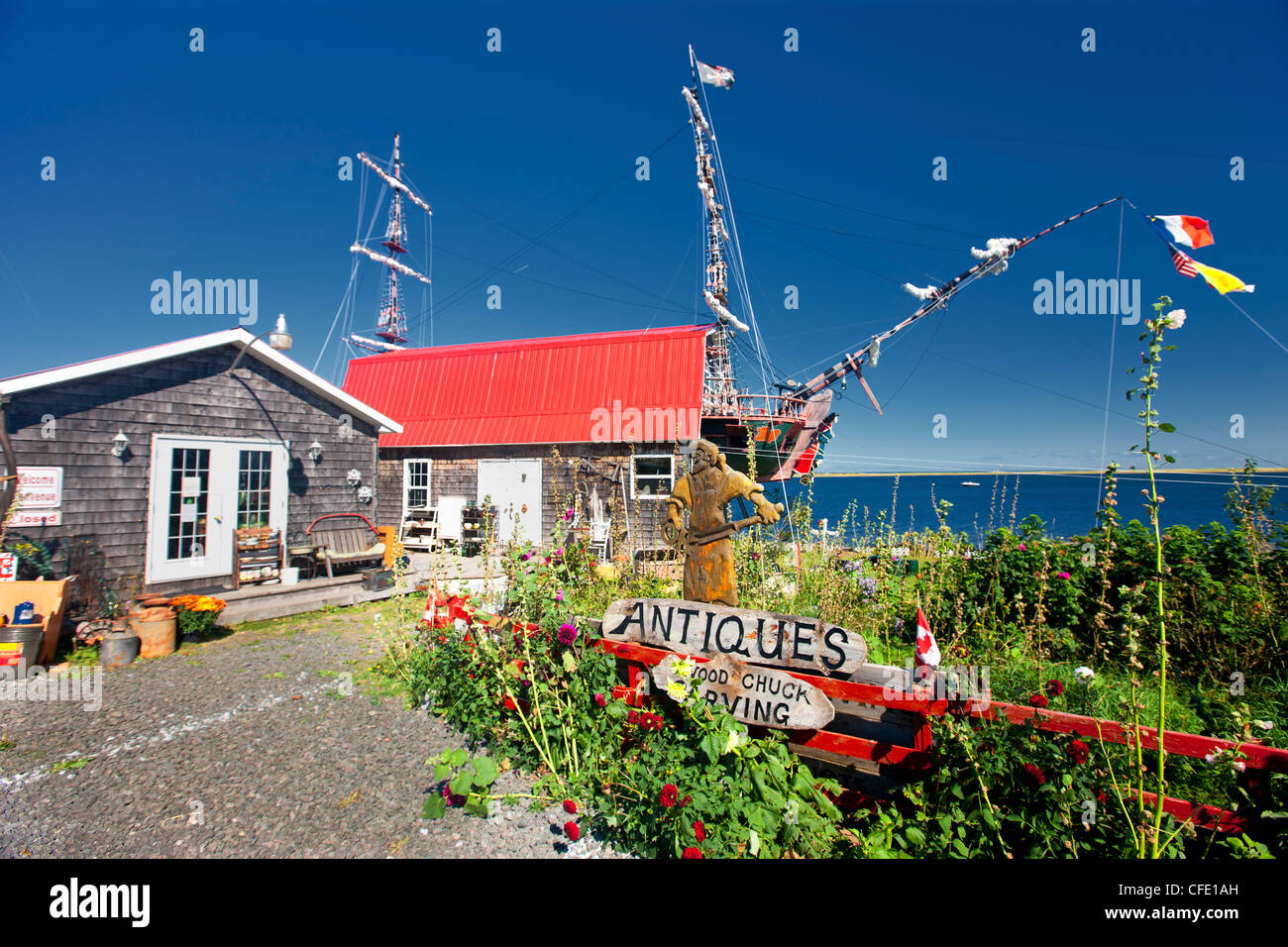 Antique Shop and Woodchuck Carving, Bouctouche, Kent County, Acadian ...