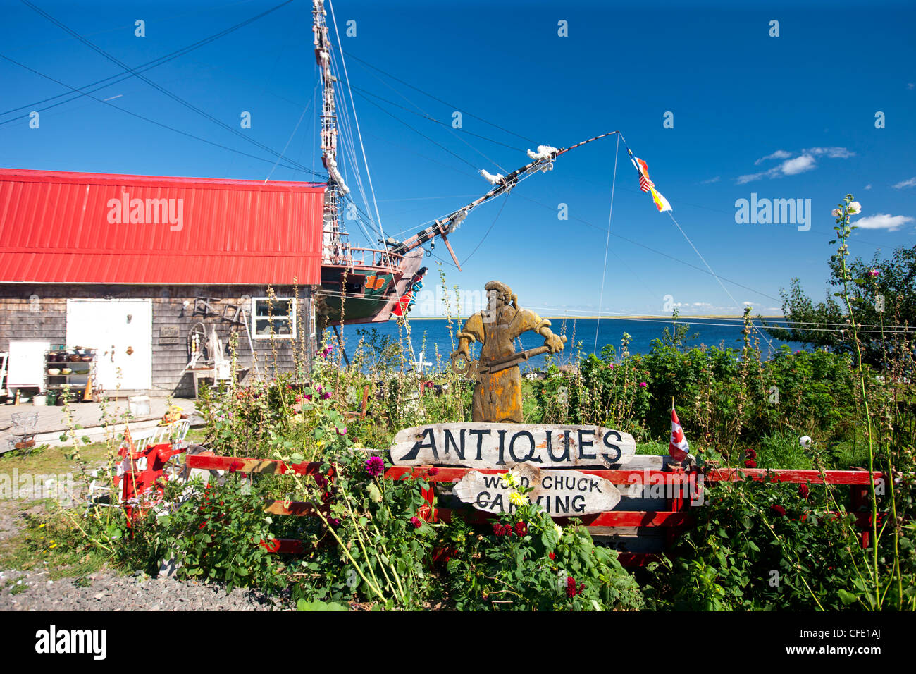 Antique Shop and Woodchuck Carving, Bouctouche, Kent County, Acadian ...