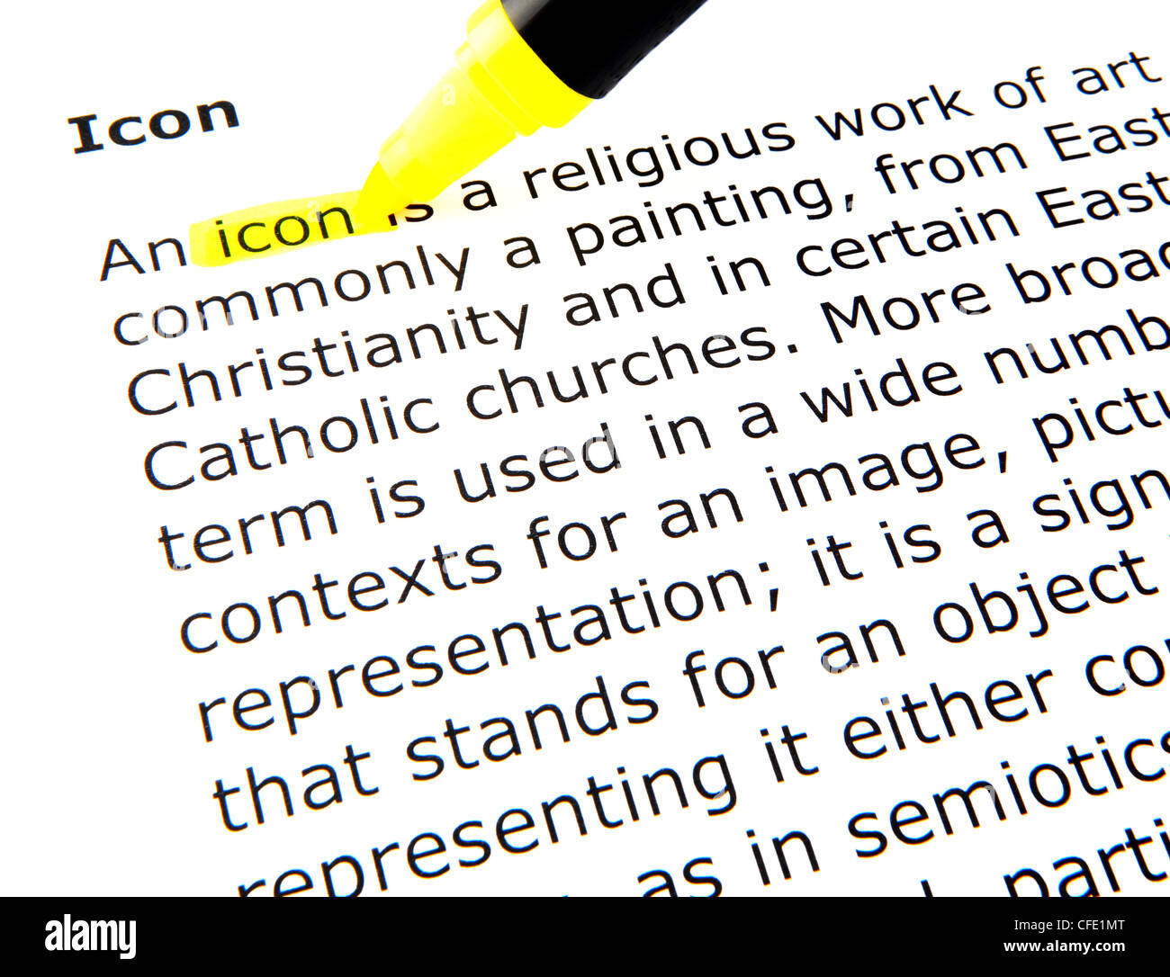 Text highlighted in color with felt tip pen Stock Photo - Alamy
