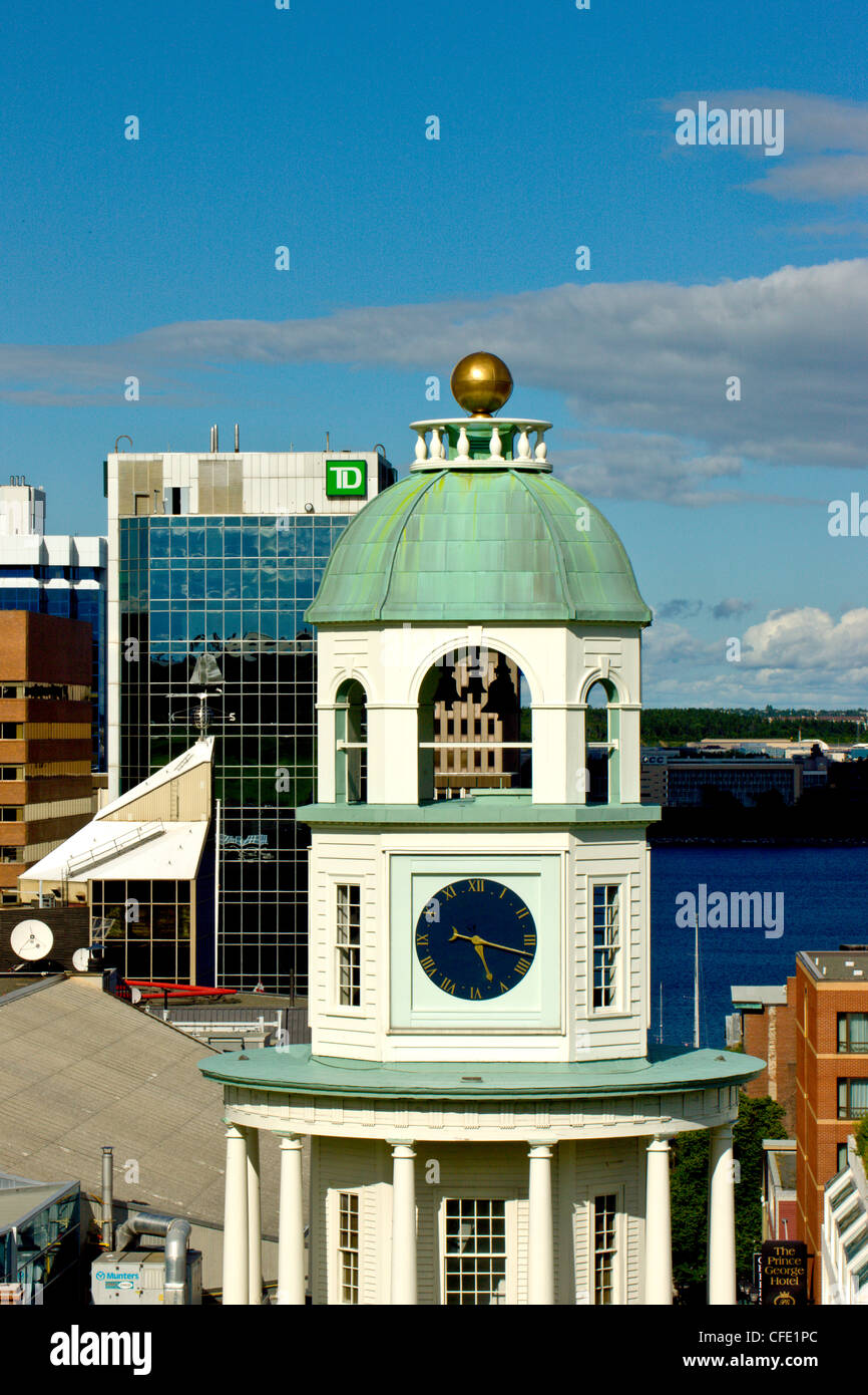The Citadel fort clock tower in the foreground with downtown Halifax in ...