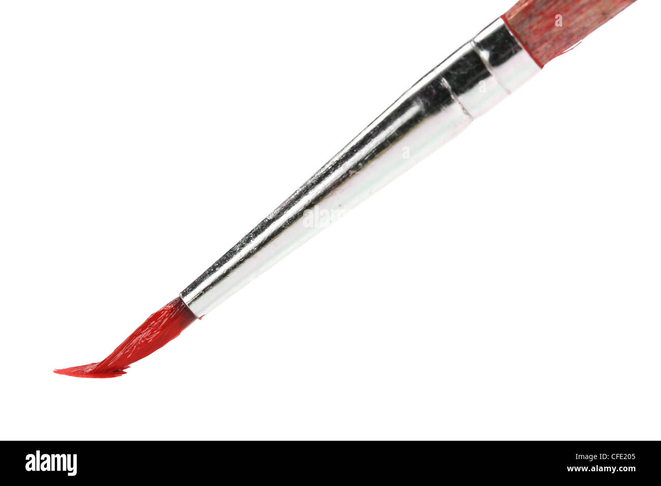 Paint brush with red paint Stock Photo - Alamy