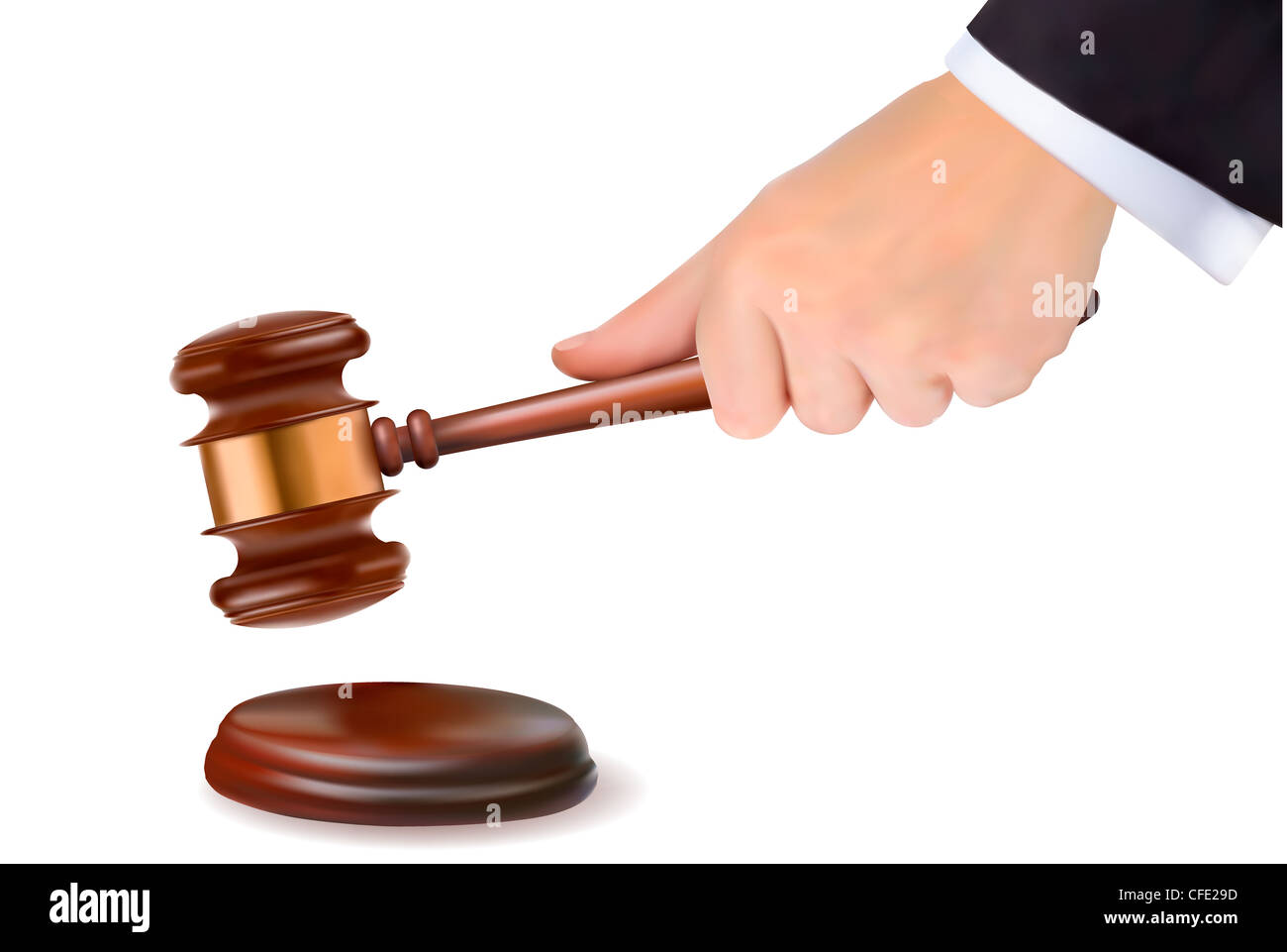 Hand holding judge gavel Stock Photo - Alamy